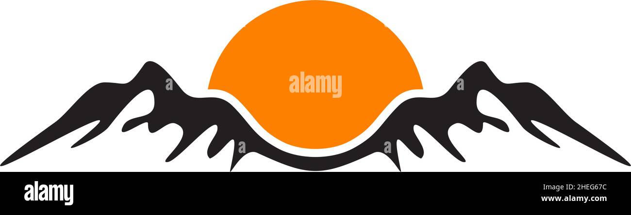 Simple black mountain icon vector logo design Stock Vector Image & Art ...