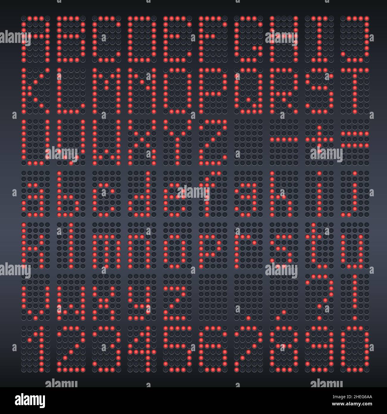 Colorful red LED display against dark background Stock Vector Image ...