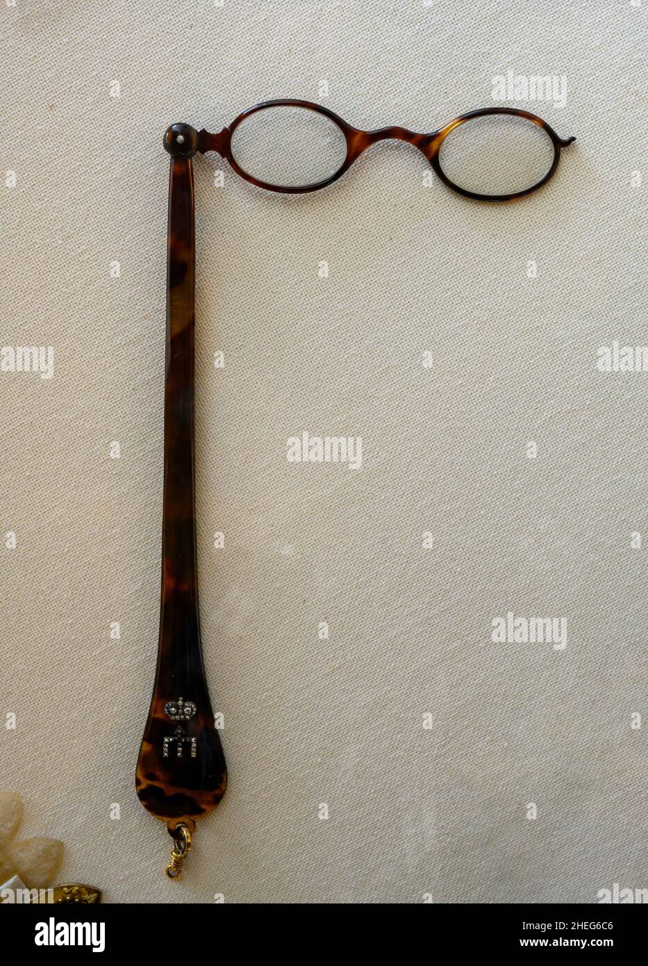 Lorgnette (glasses) of the early 19th century with diamond and gold ...