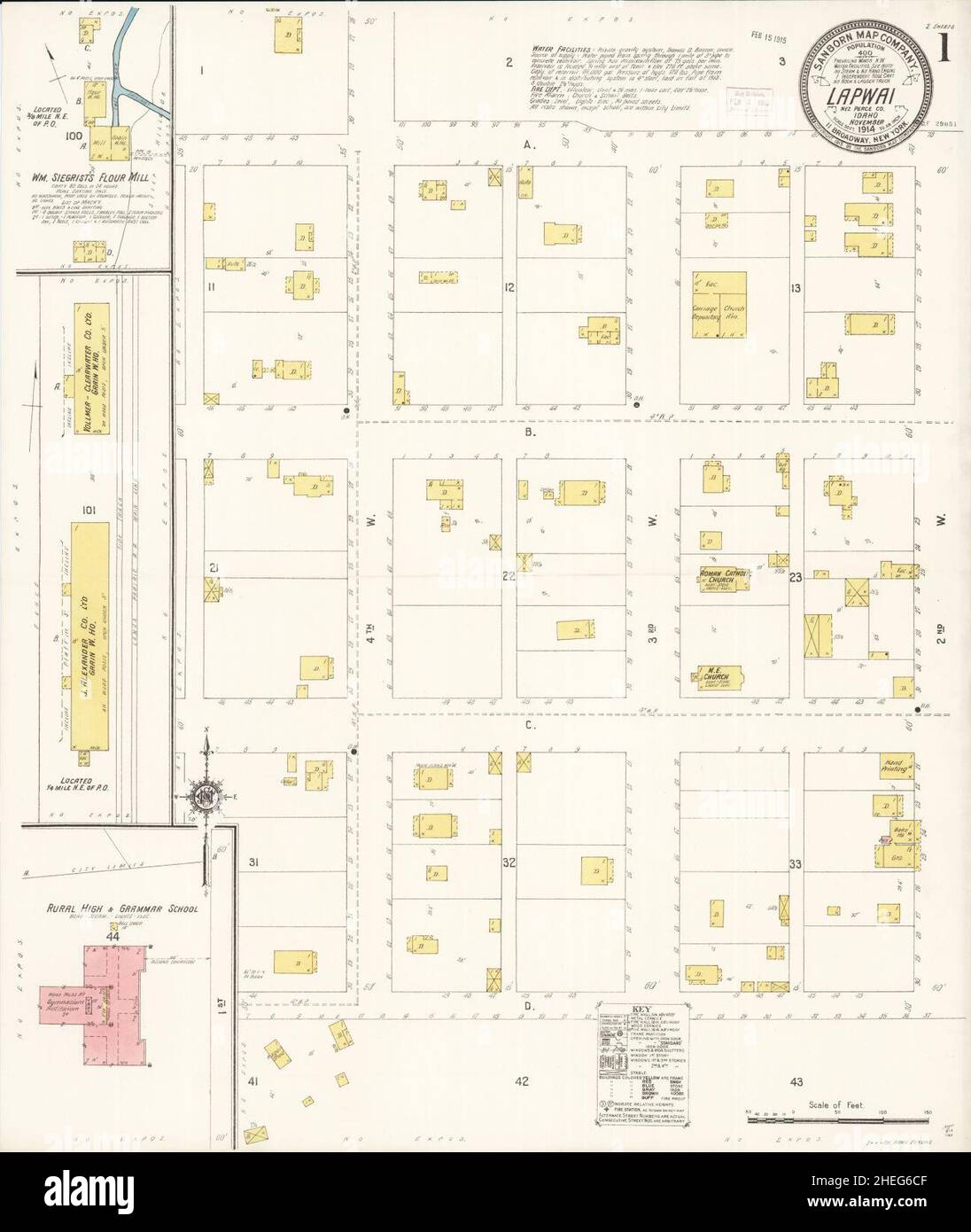 Sanborn Fire Insurance Map from Lapwai, Nez Perce County, Idaho Stock ...