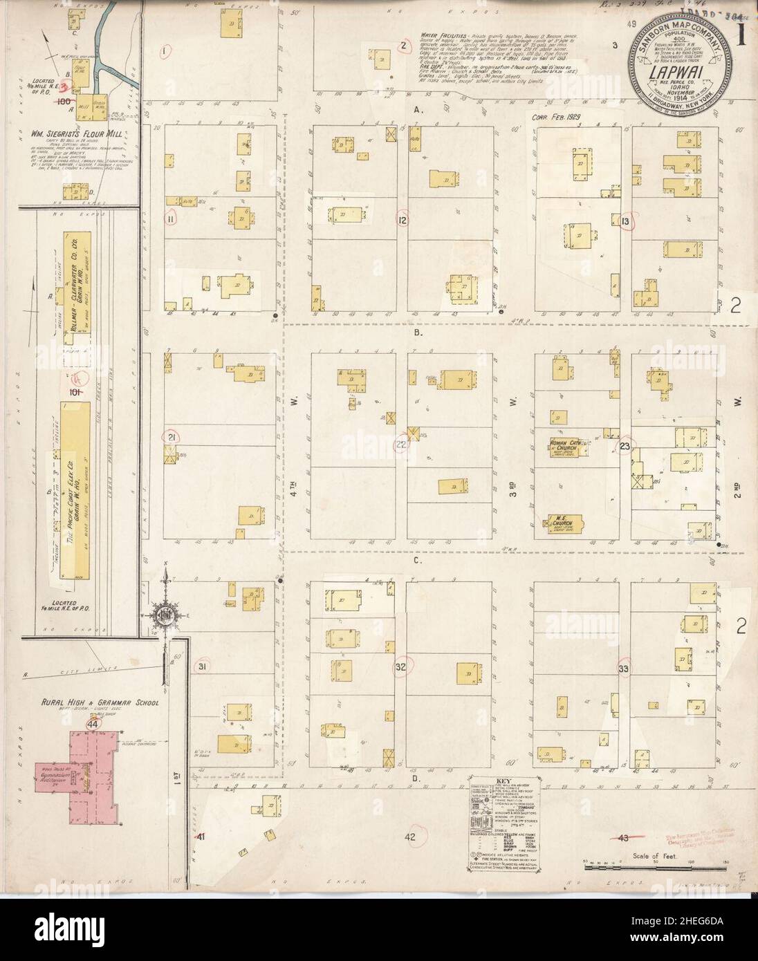 Sanborn Fire Insurance Map from Lapwai, Nez Perce County, Idaho Stock ...