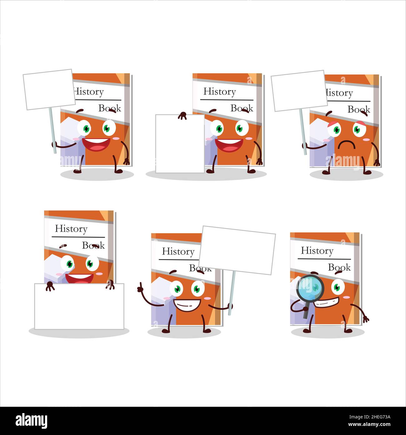 History books cartoon character bring information board. Vector ...