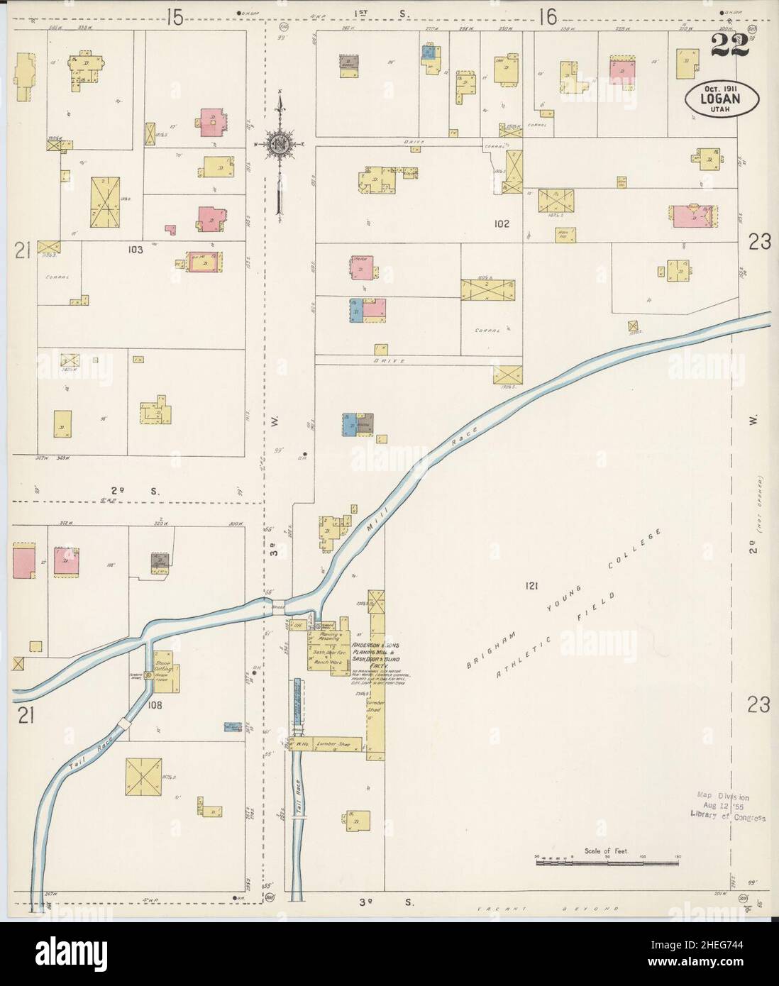 Sanborn Fire Insurance Map from Logan, Cache County, Utah Stock Photo ...