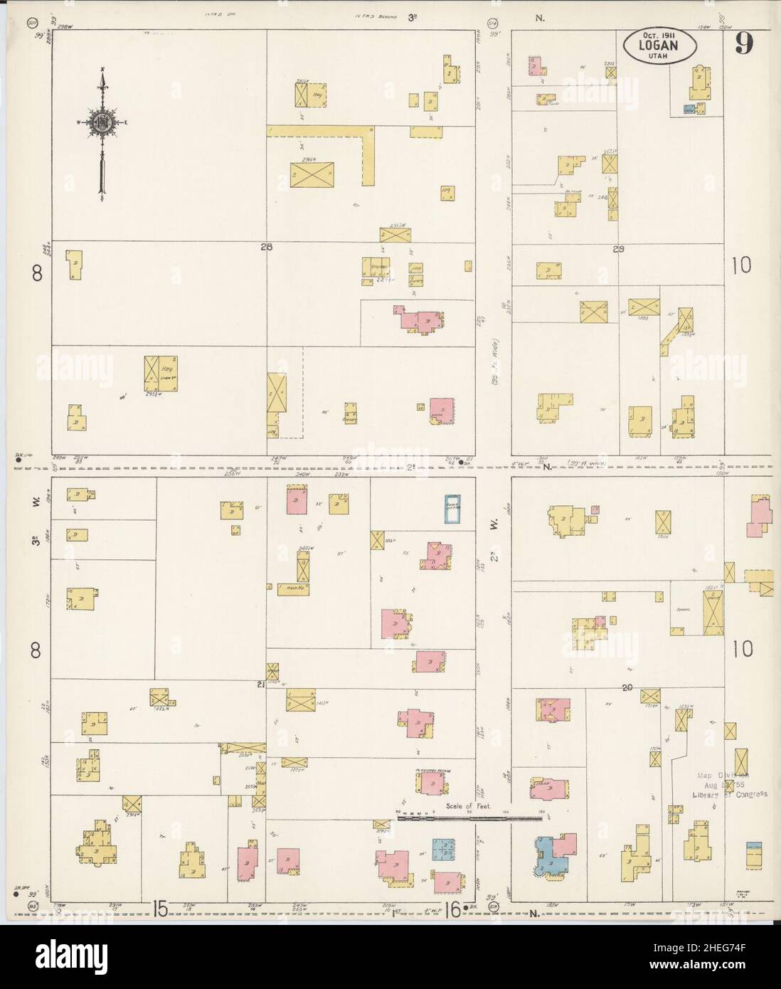 Sanborn Fire Insurance Map from Logan, Cache County, Utah Stock Photo ...