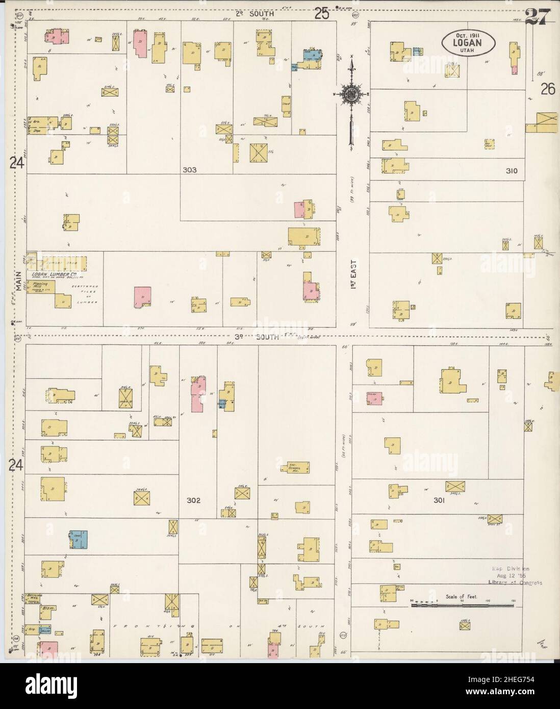 Sanborn Fire Insurance Map from Logan, Cache County, Utah Stock Photo ...