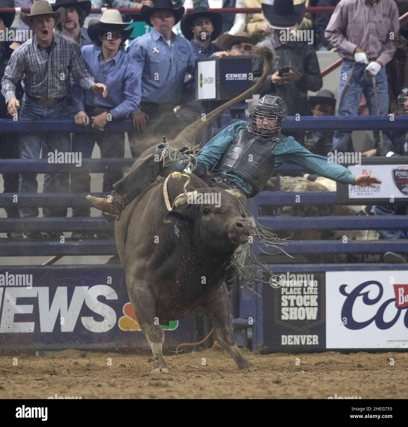 Denver, Colorado, USA. 10th Jan, 2022. Bull Rider COREY HUTCHINSON, of ...