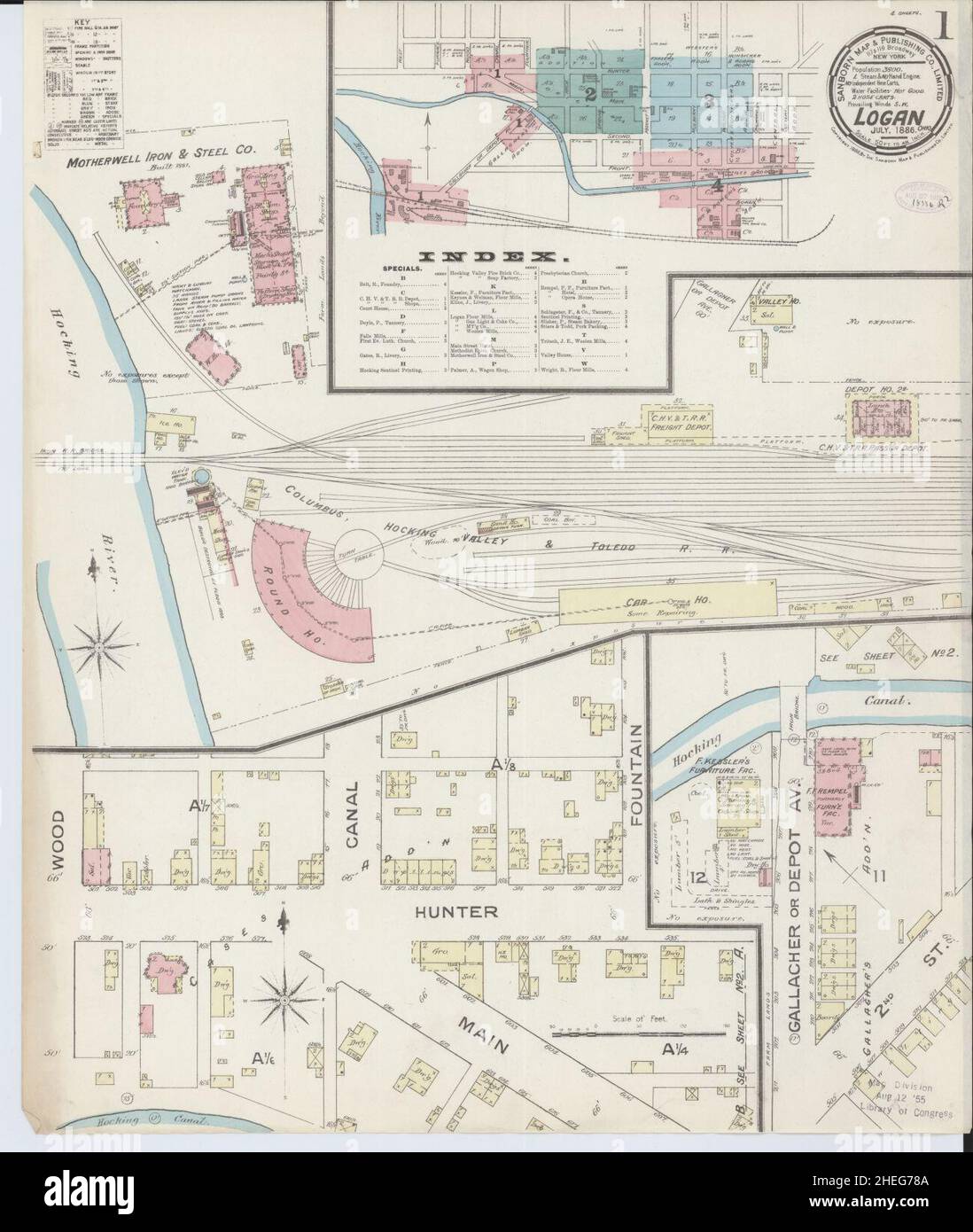 Logan ohio map hi-res stock photography and images - Alamy