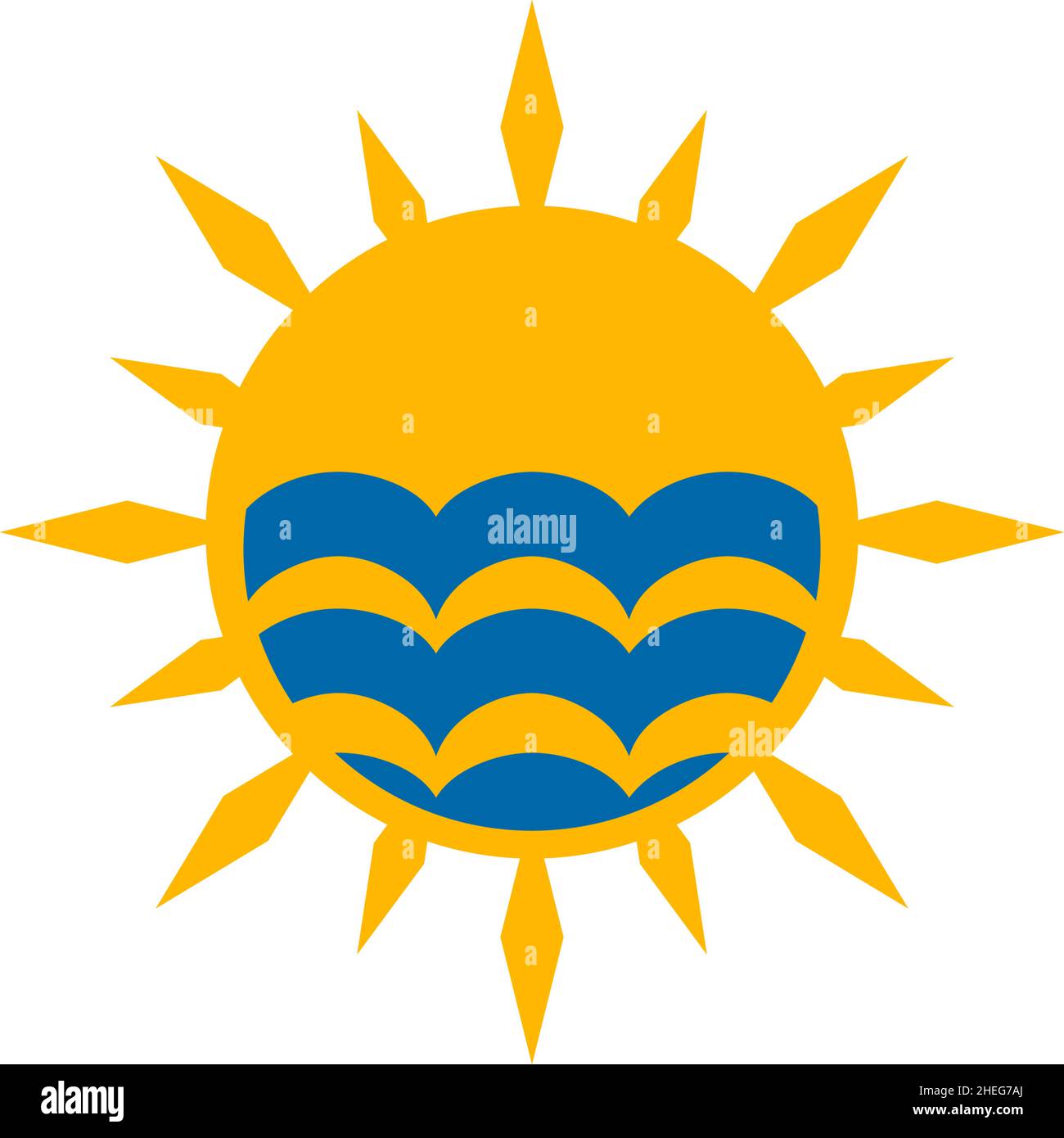 Sun and wave vector logo design Stock Vector Image & Art - Alamy