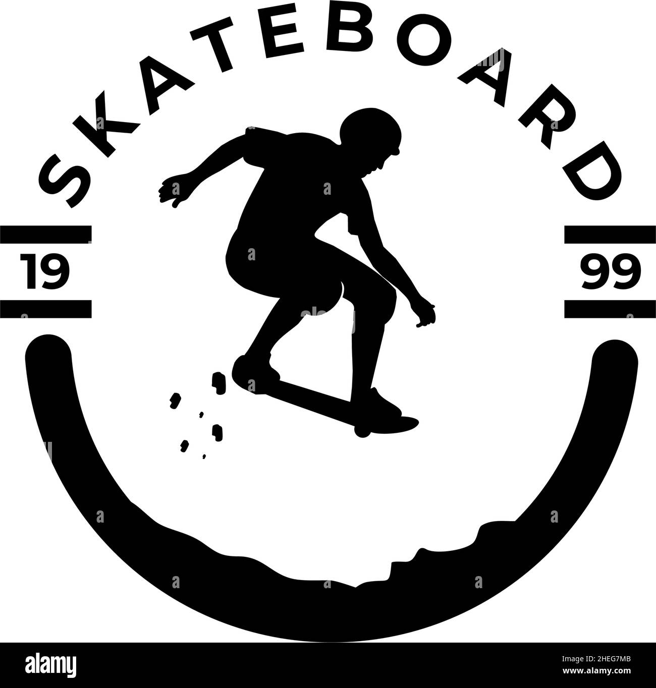 Jumping skate boarder vector logo design Stock Vector Image & Art - Alamy