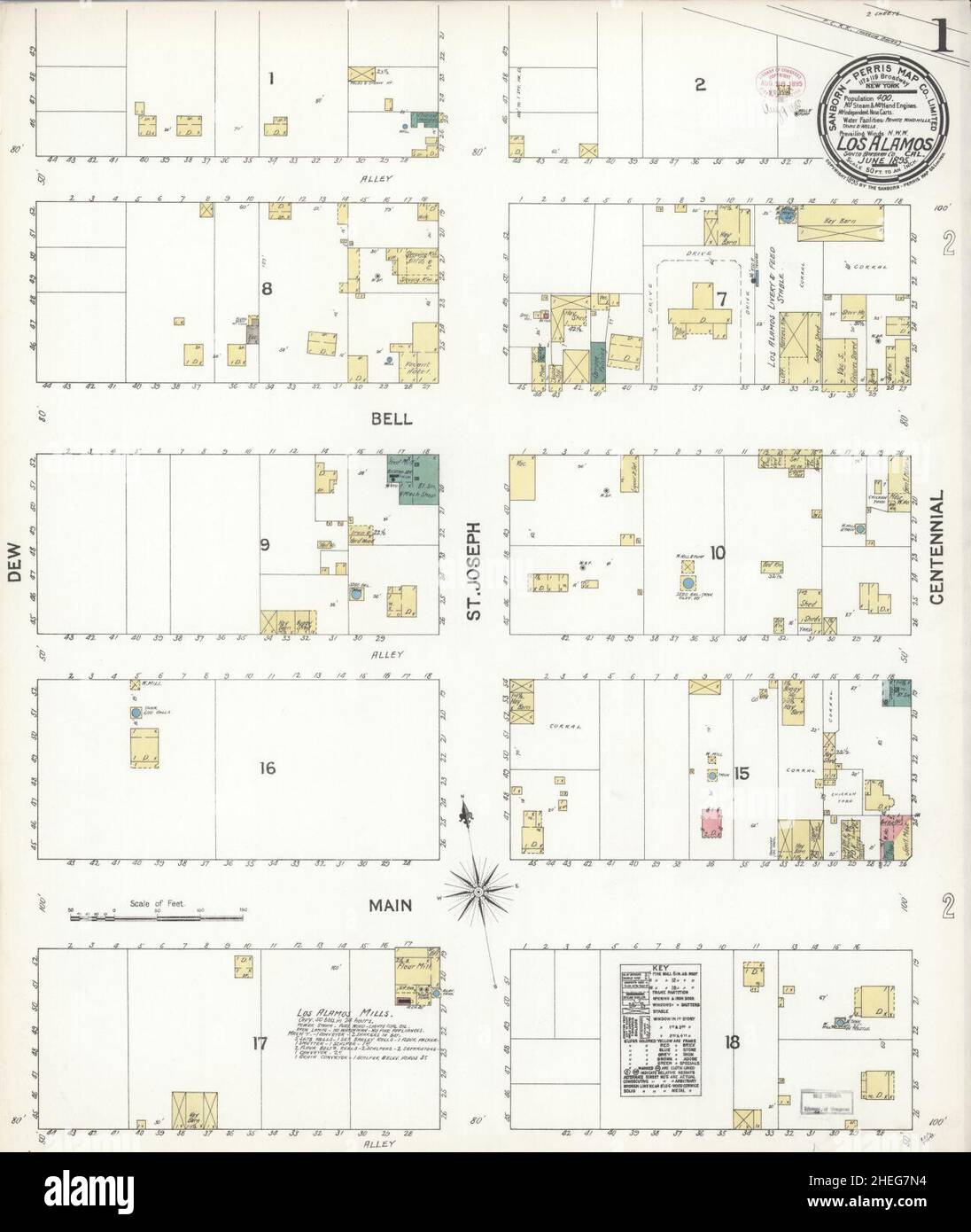 Sanborn Fire Insurance Map from Los Alamos, Santa Barbara County ...
