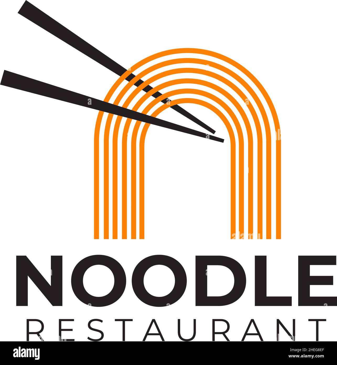 Noodle and chopstick vector logo design Stock Vector Image & Art - Alamy