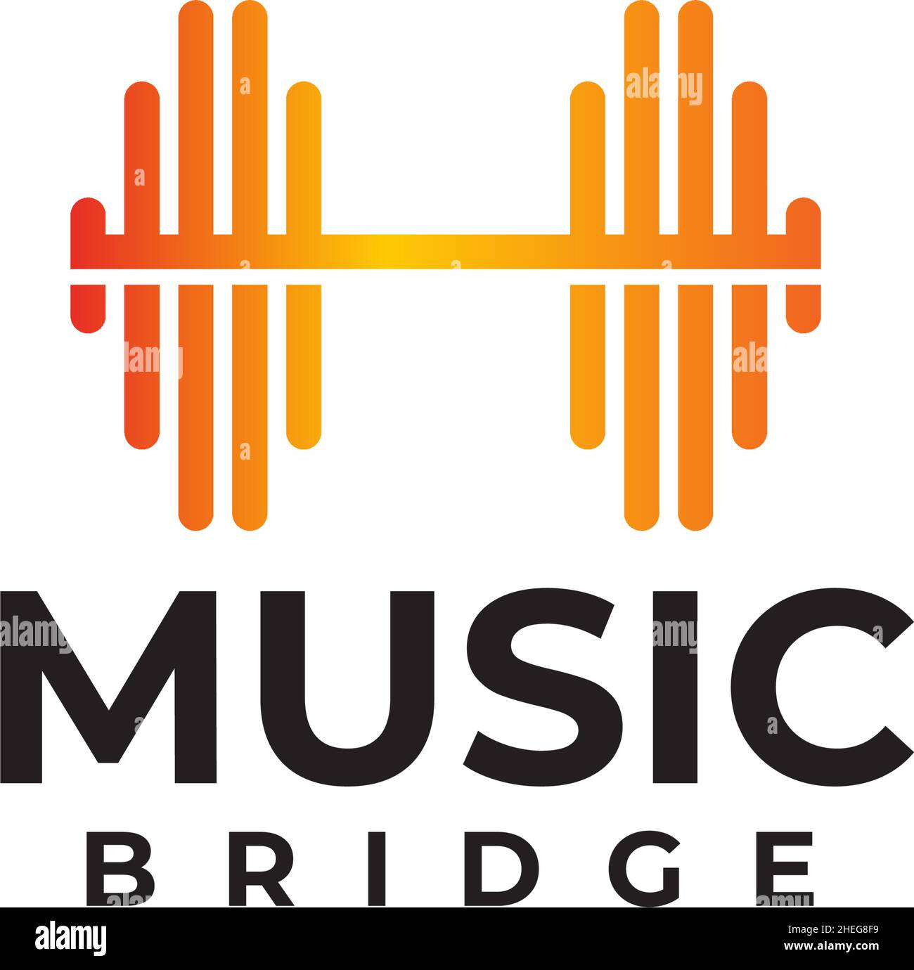 Music bridge with music wave icon vector logo design Stock Vector Image ...