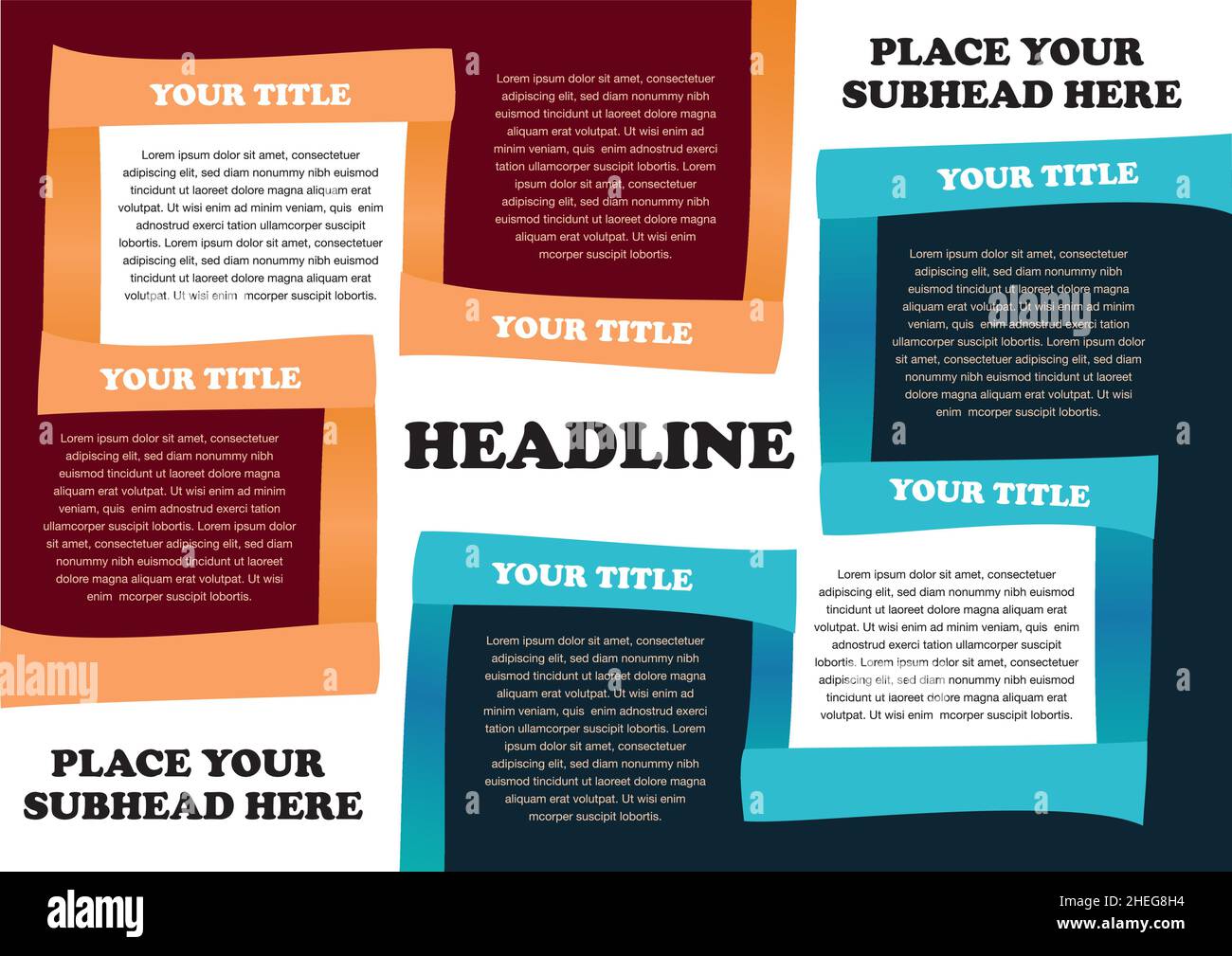 Colorful Paper folding Vector Layout Design Template with area for ...