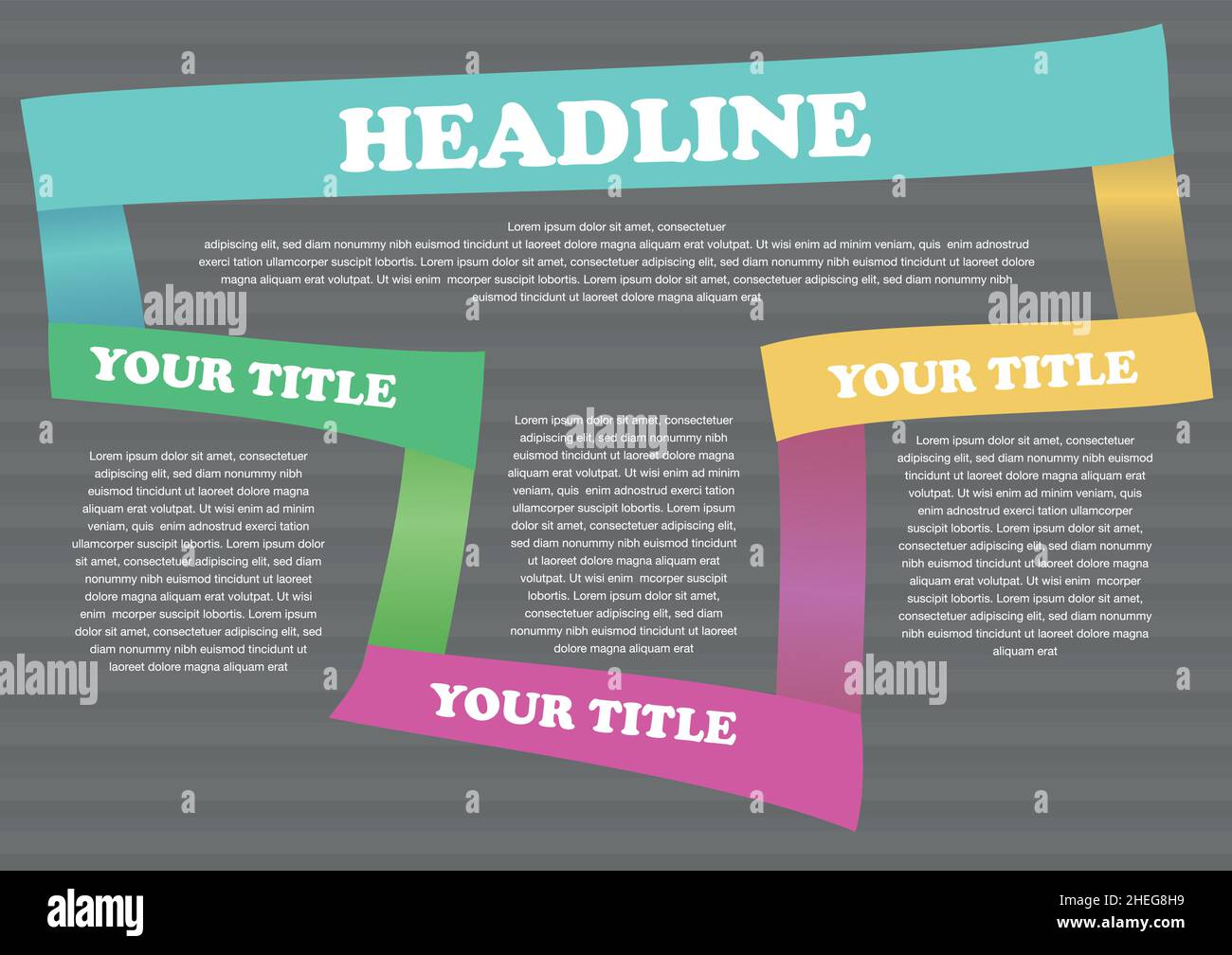 Colorful Paper folding Vector Layout Design Template with area for ...