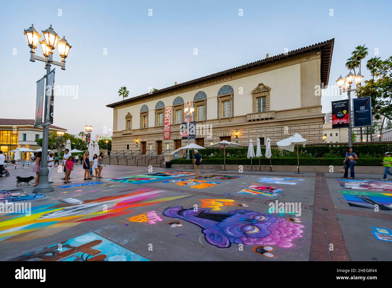 Pasadena JUN 19, 2016 - Chalk competition near Pasadena City Hall Stock ...