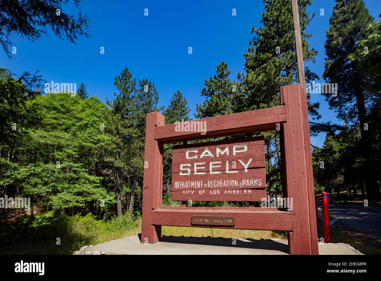 Los Angeles, MAY 31 2016 - Close up shot of the camp seely sign Stock ...