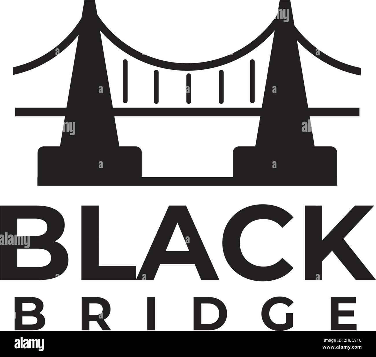Black bridge icon vector logo design Stock Vector Image & Art - Alamy