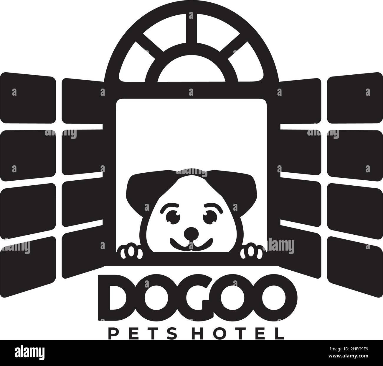Dog or pet hotel vector logo design Stock Vector Image & Art - Alamy