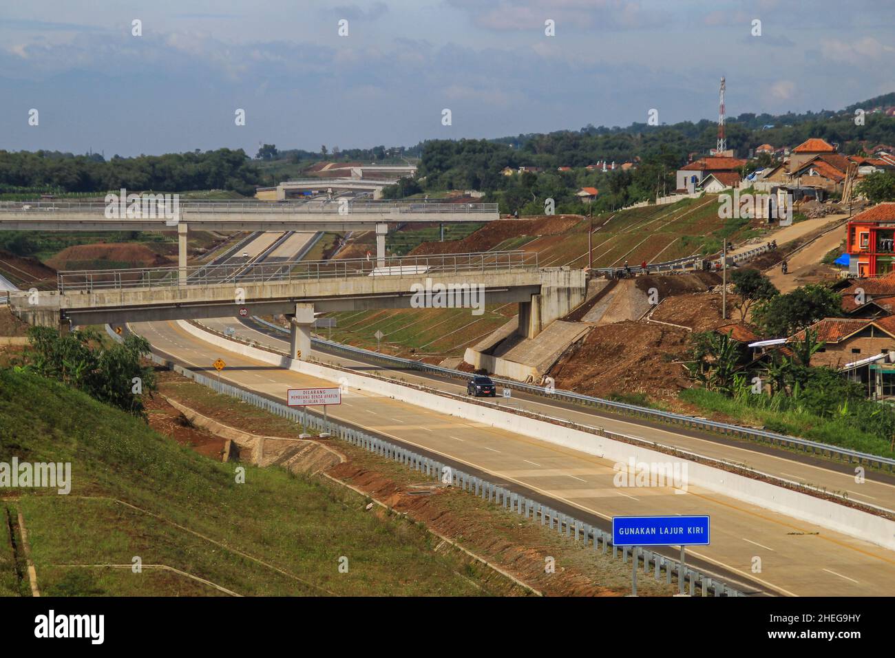 View of the Cisumdawu toll road project in Sumedang Regency. According to West Java Governor ...