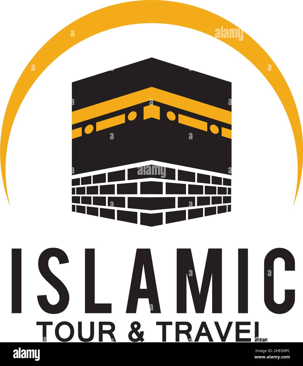 Travel Umrah Logo Travel Hajj And Umrah With Kaaba Mecca Nabawi Mosque