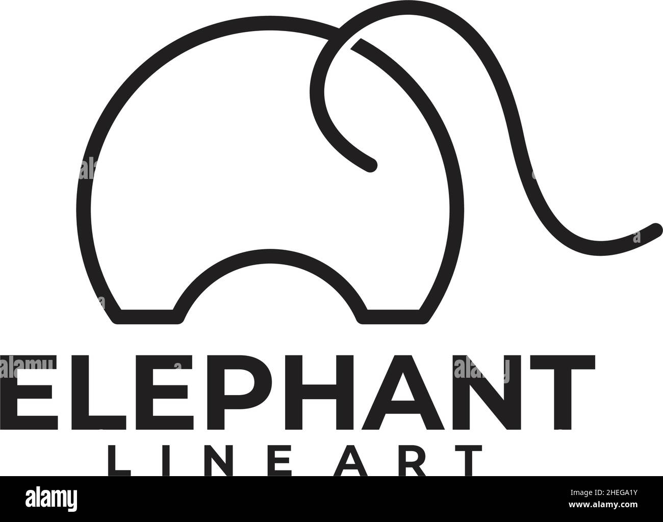 Outline lineart elephant vector logo design Stock Vector Image & Art ...