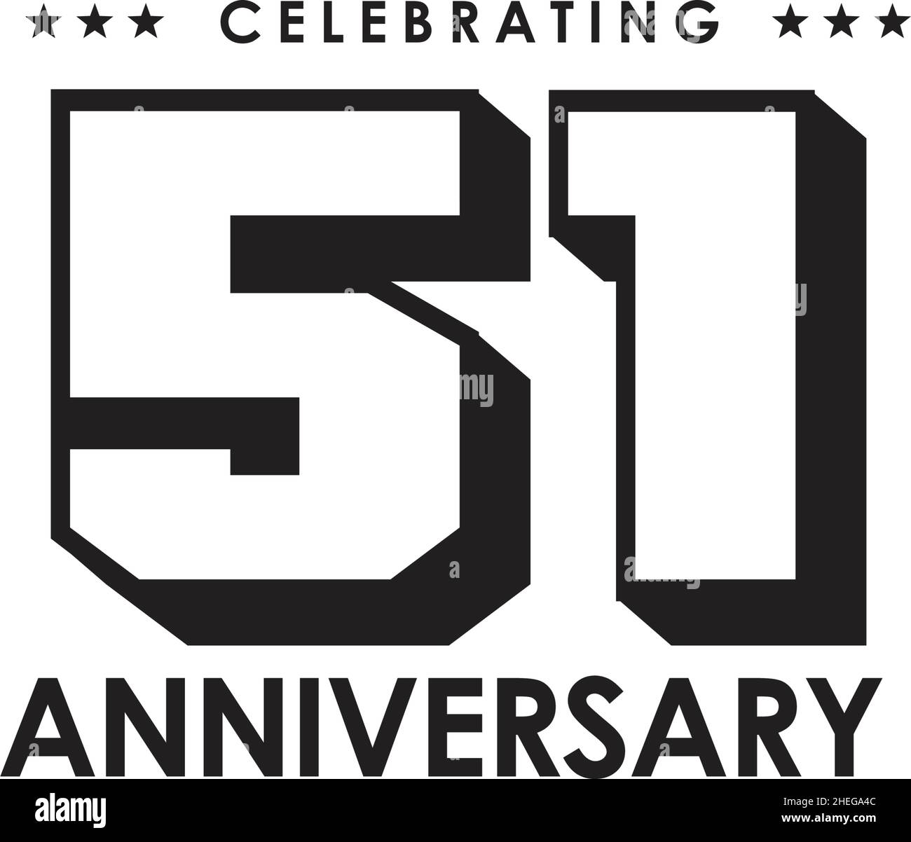 51th years anniversary emblem vector logo design Stock Vector Image ...