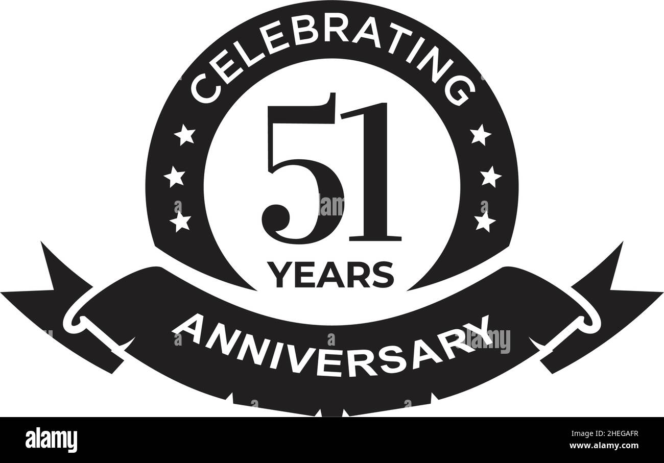 51th years anniversary emblem vector logo design Stock Vector Image ...