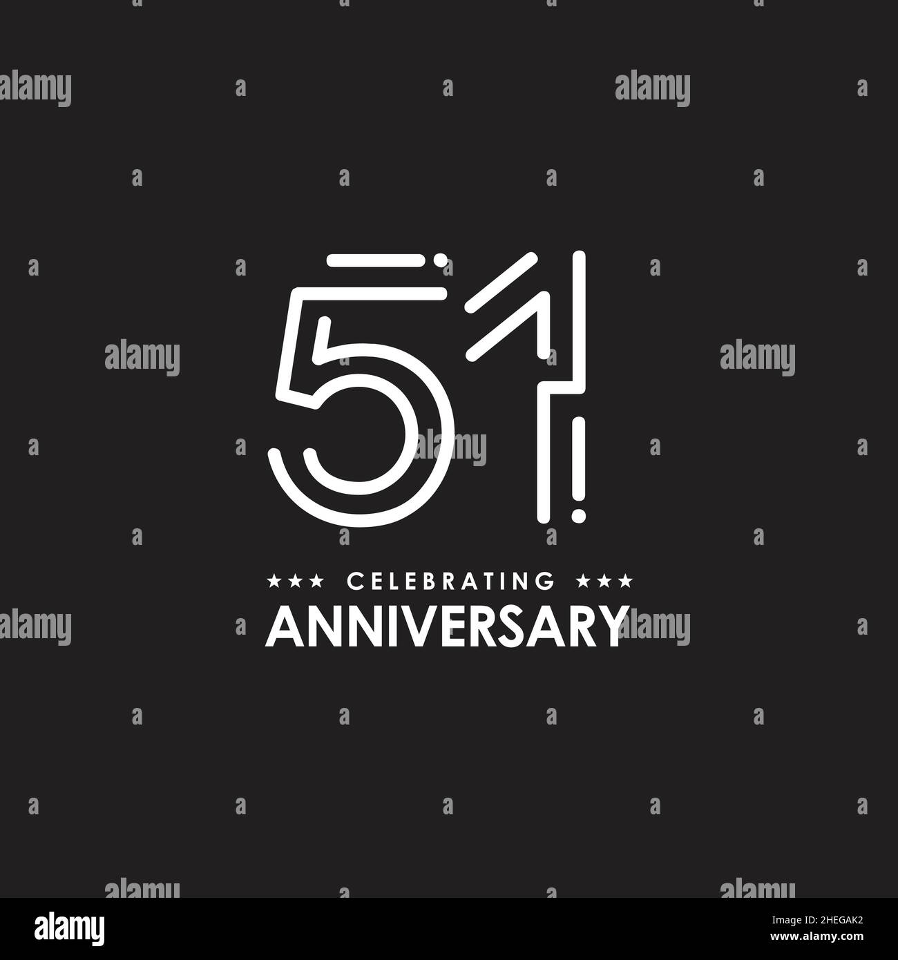 51th years anniversary emblem vector logo design Stock Vector Image ...
