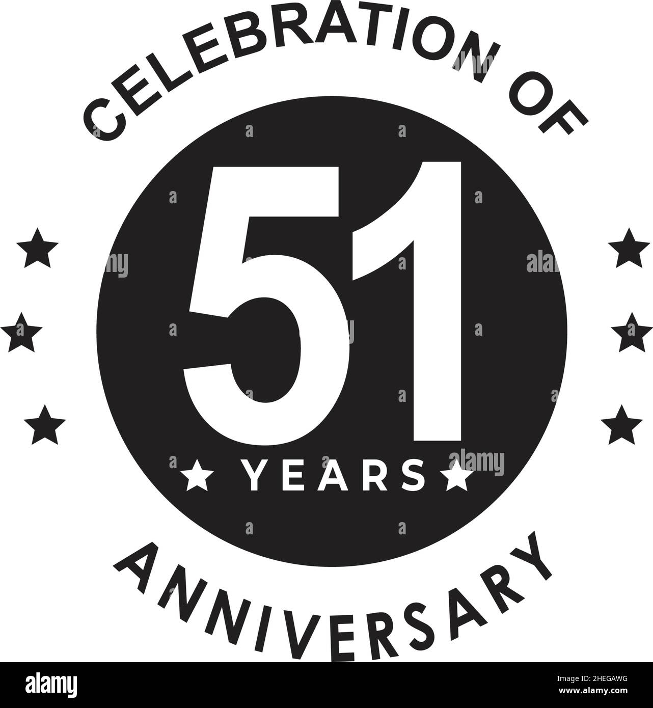 51th years anniversary emblem vector logo design Stock Vector Image ...