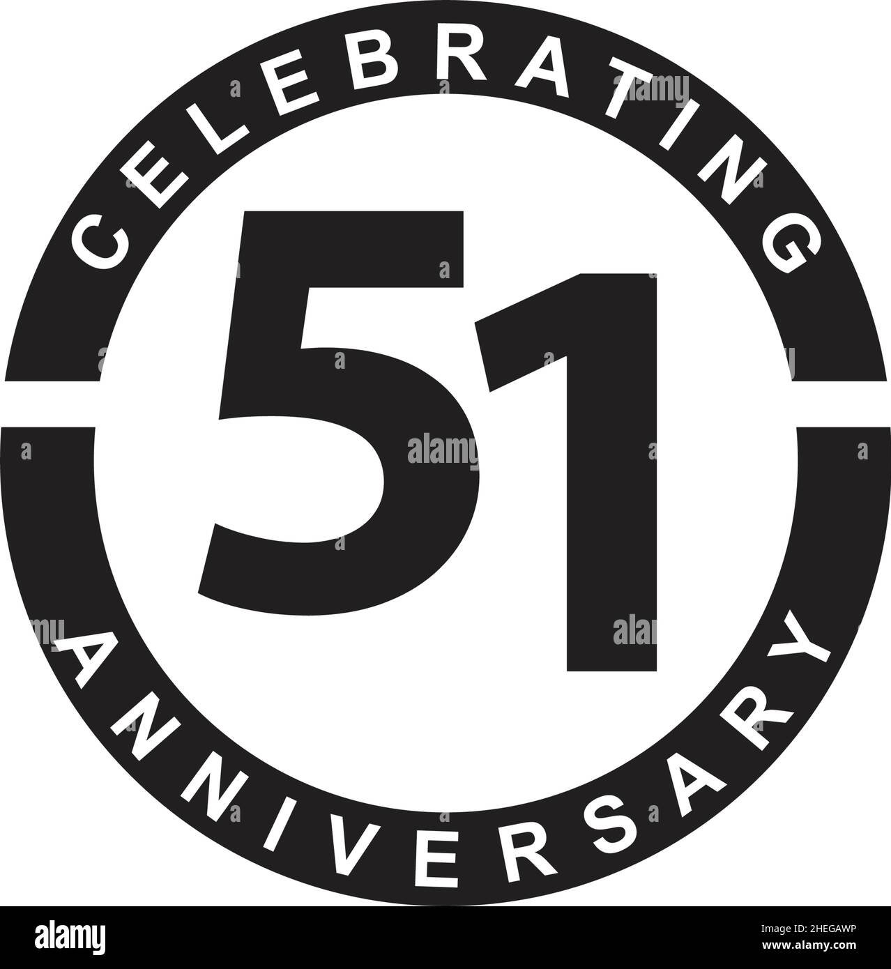 51th years anniversary emblem vector logo design Stock Vector Image ...