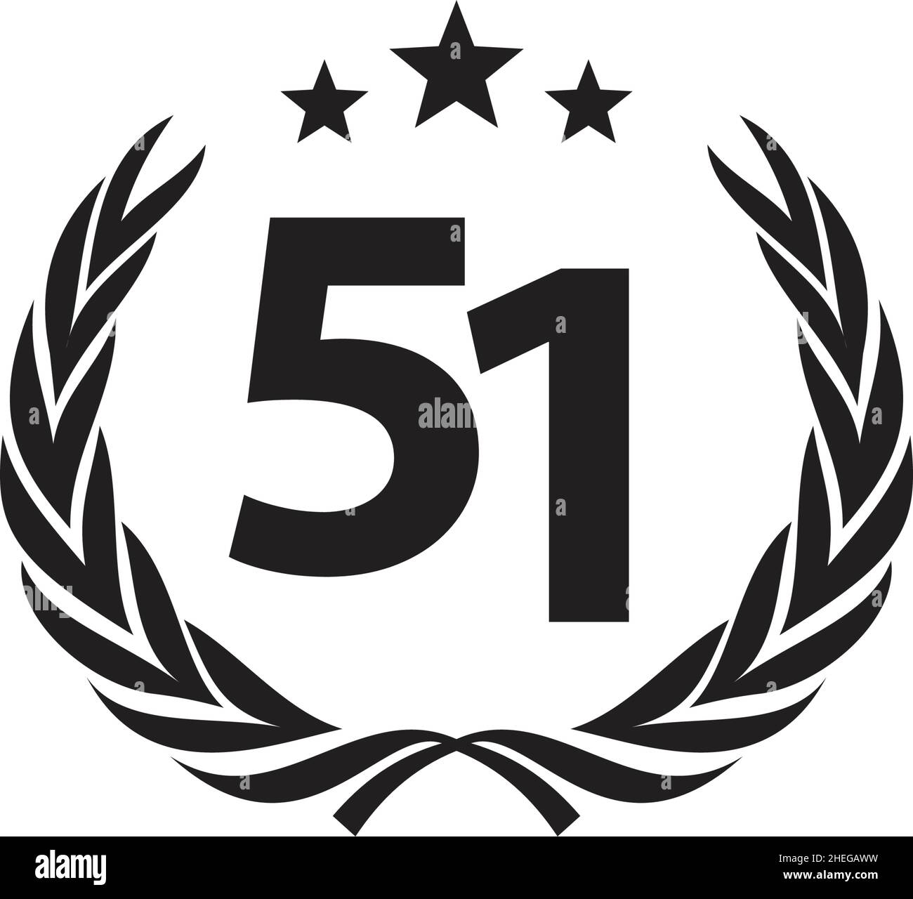 51th years anniversary emblem vector logo design Stock Vector Image ...