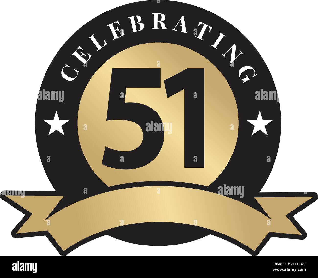 51th years anniversary emblem vector logo design Stock Vector Image ...