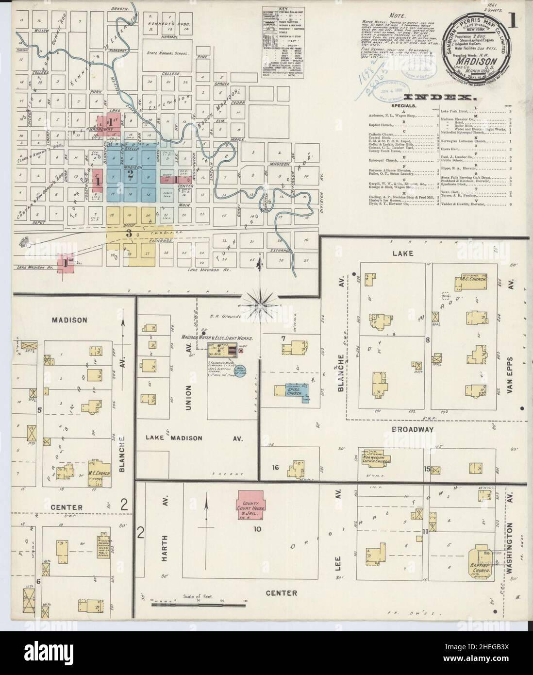 Map of madison south dakota hi-res stock photography and images - Alamy