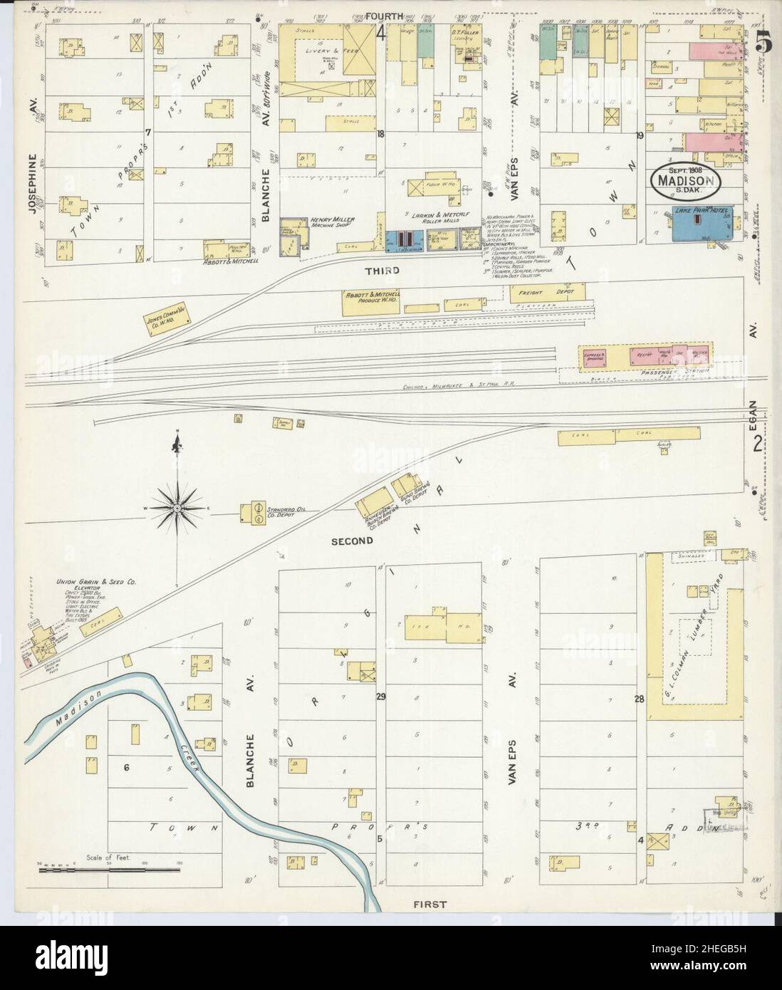 Map of madison south dakota hi-res stock photography and images - Alamy