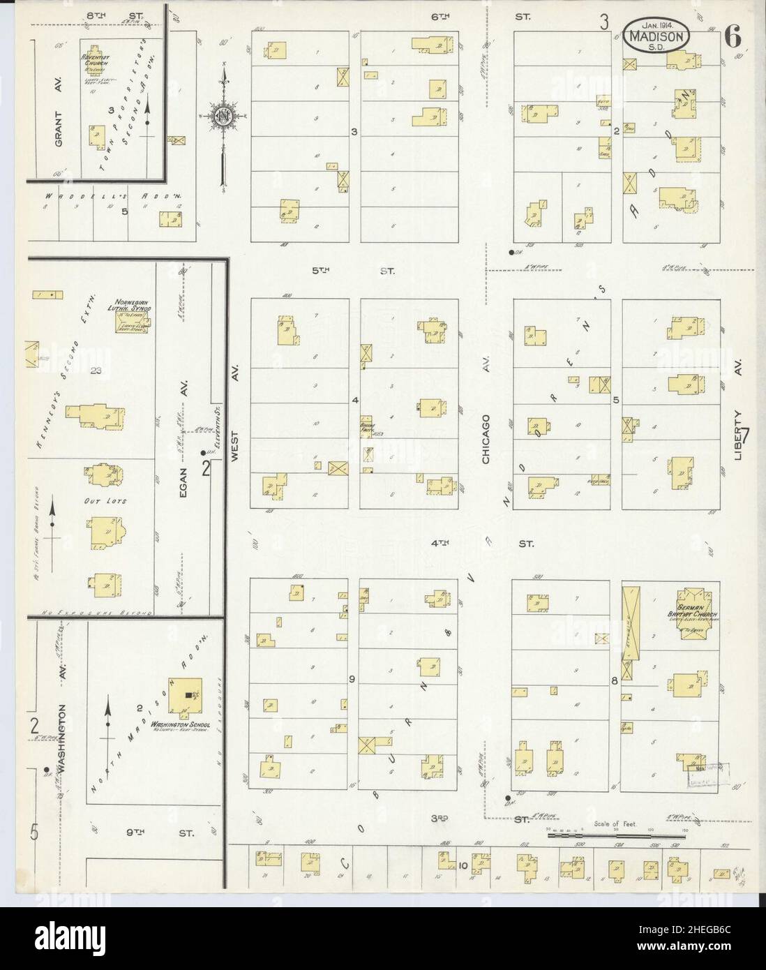 Map of madison south dakota hi-res stock photography and images - Alamy