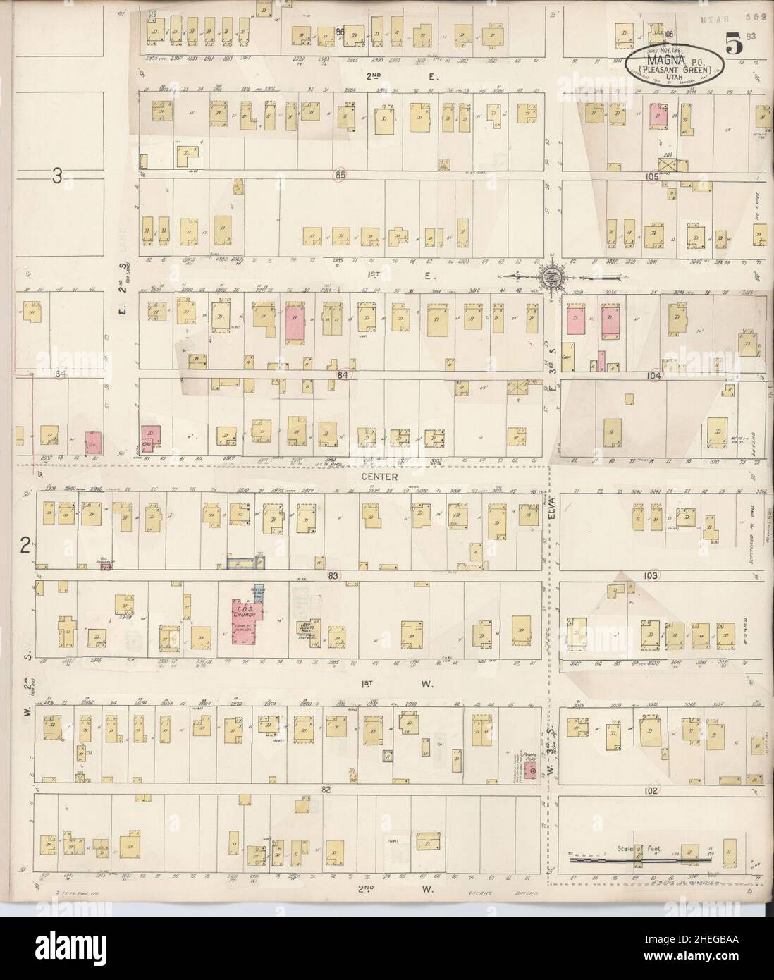 Sanborn Fire Insurance Map from Magna, Salt Lake County, Utah Stock ...