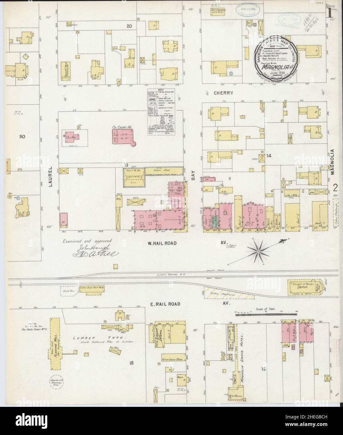 Map of magnolia mississippi hi-res stock photography and images - Alamy