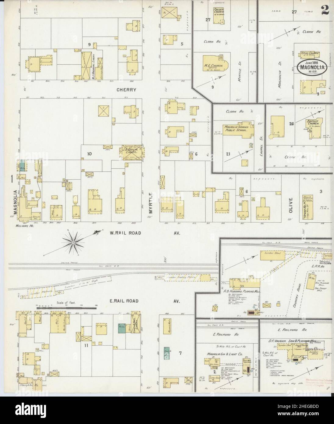 Map of magnolia mississippi hi-res stock photography and images - Alamy