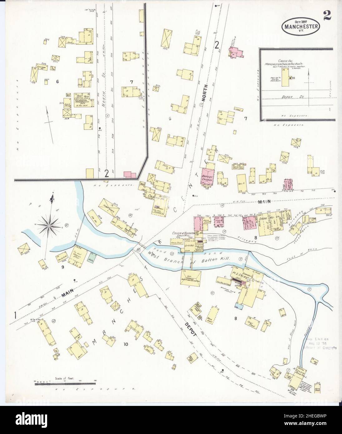 Vermont manchester map hi-res stock photography and images - Alamy