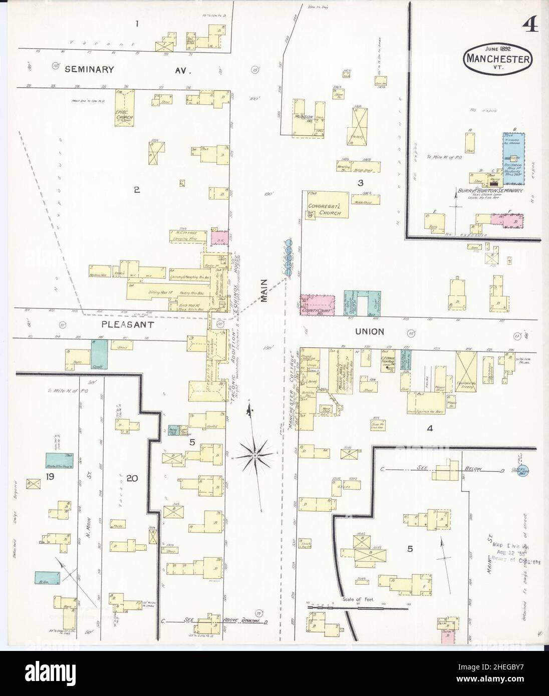 Vermont manchester map hi-res stock photography and images - Alamy