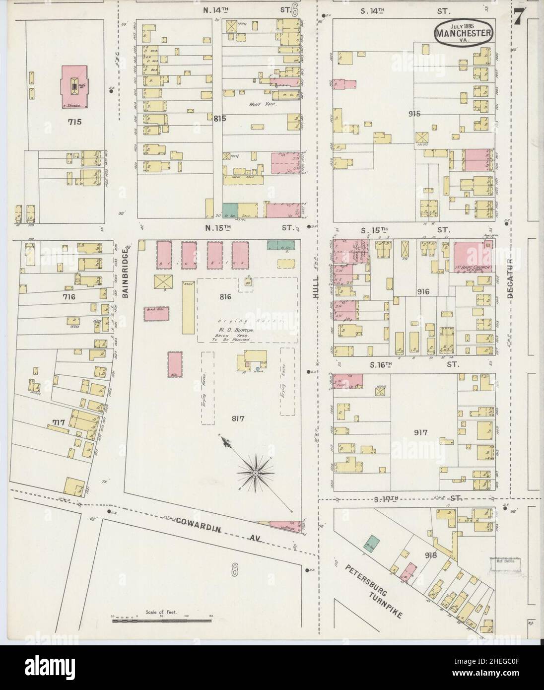 Sanborn Fire Insurance Map from Manchester, Chesterfield County ...