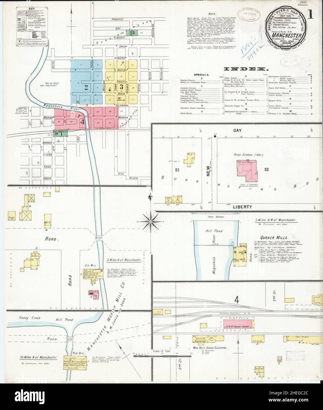 Manchester iowa map hi-res stock photography and images - Alamy