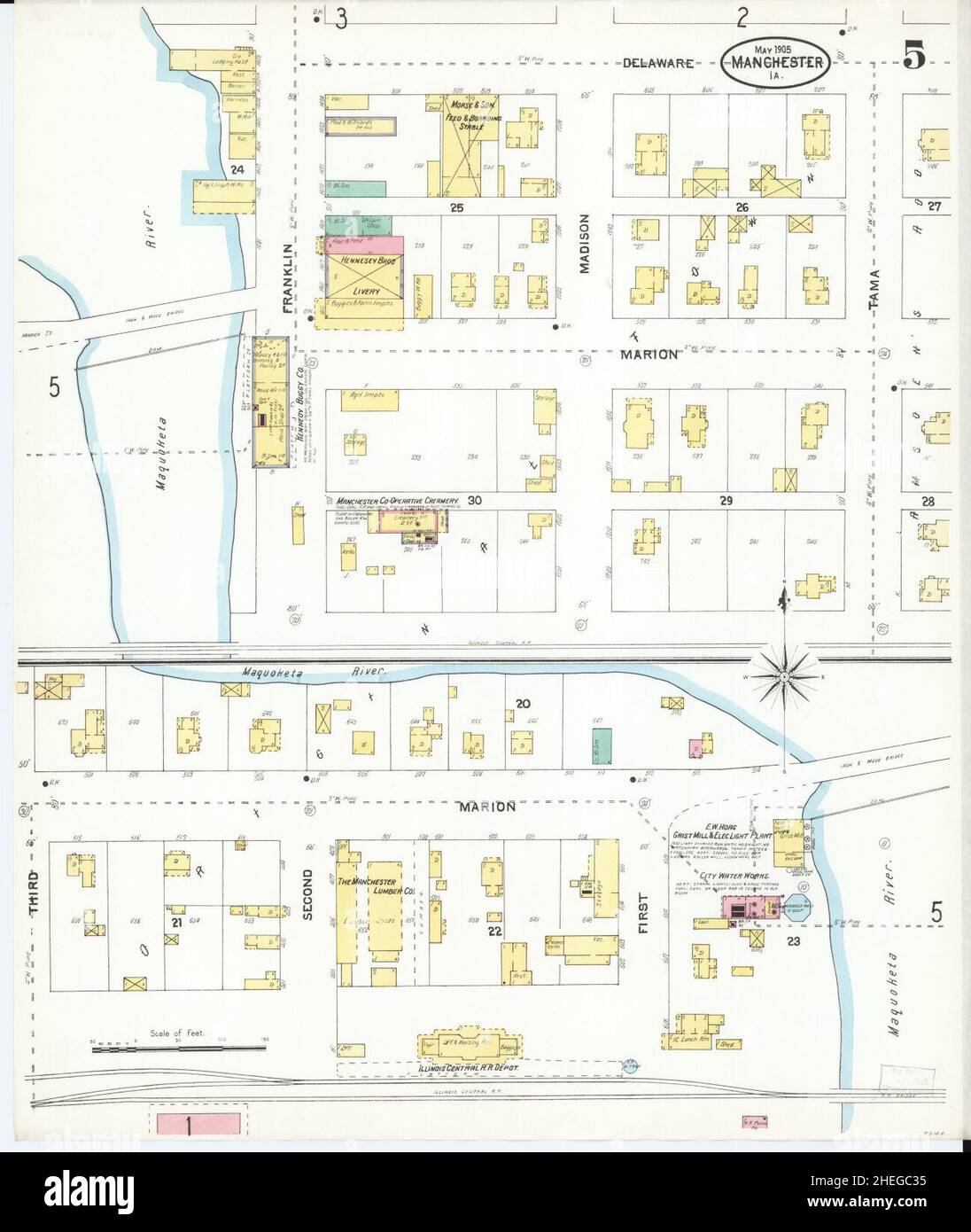 Manchester iowa map hi-res stock photography and images - Alamy