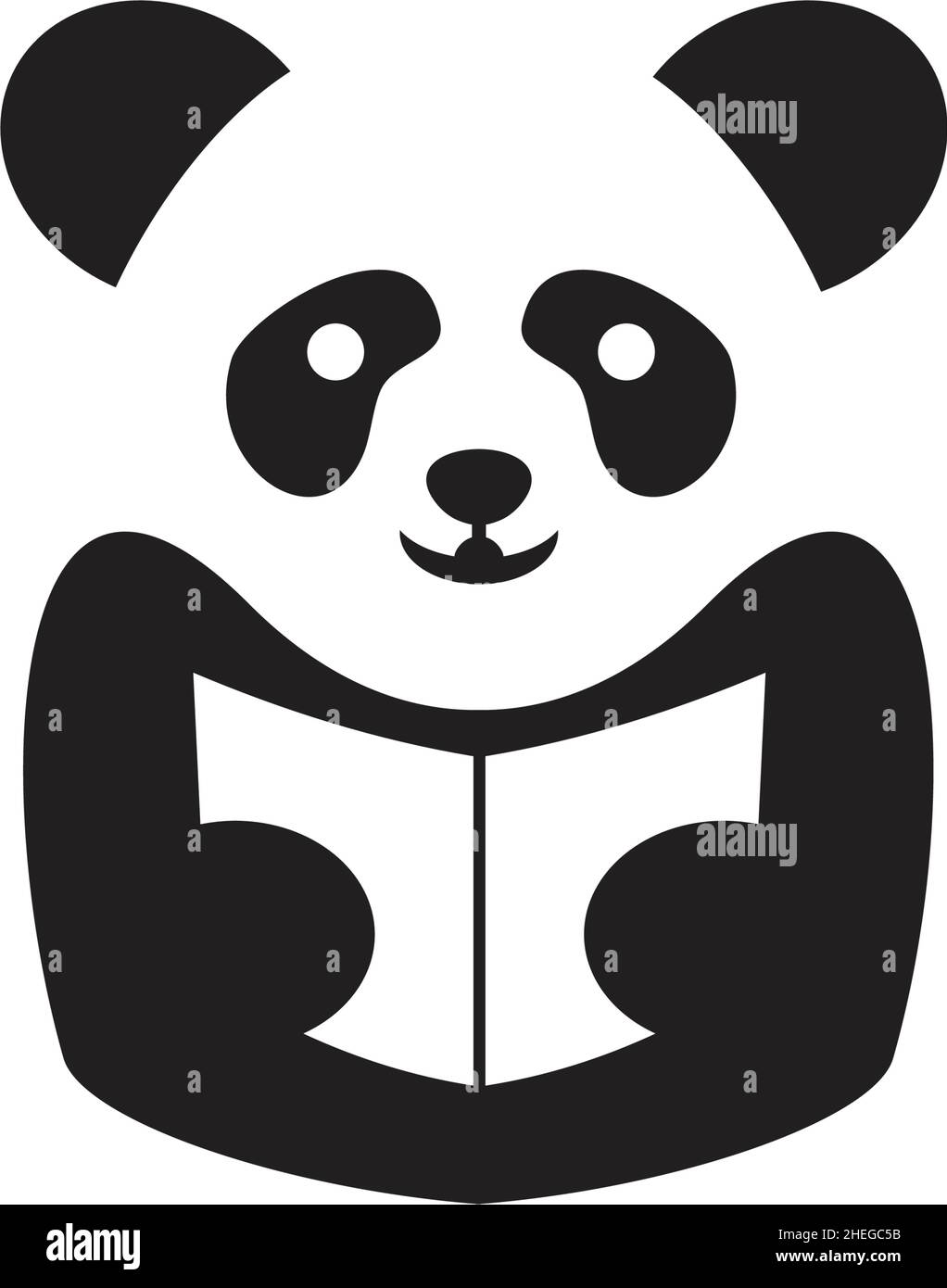 Panda read book vector logo design for education Stock Vector Image ...