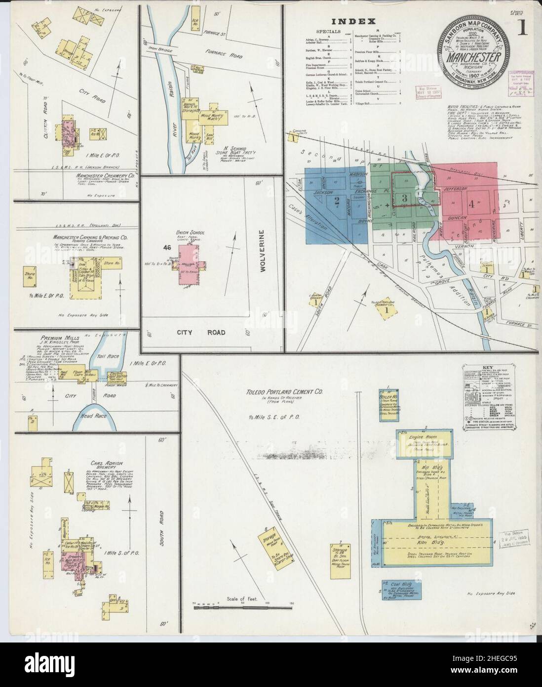Map of manchester michigan hi-res stock photography and images - Alamy