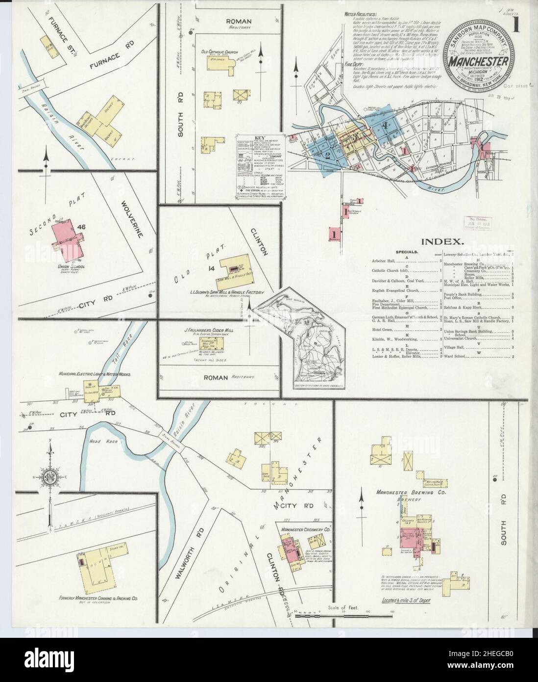 Manchester michigan map hi-res stock photography and images - Alamy