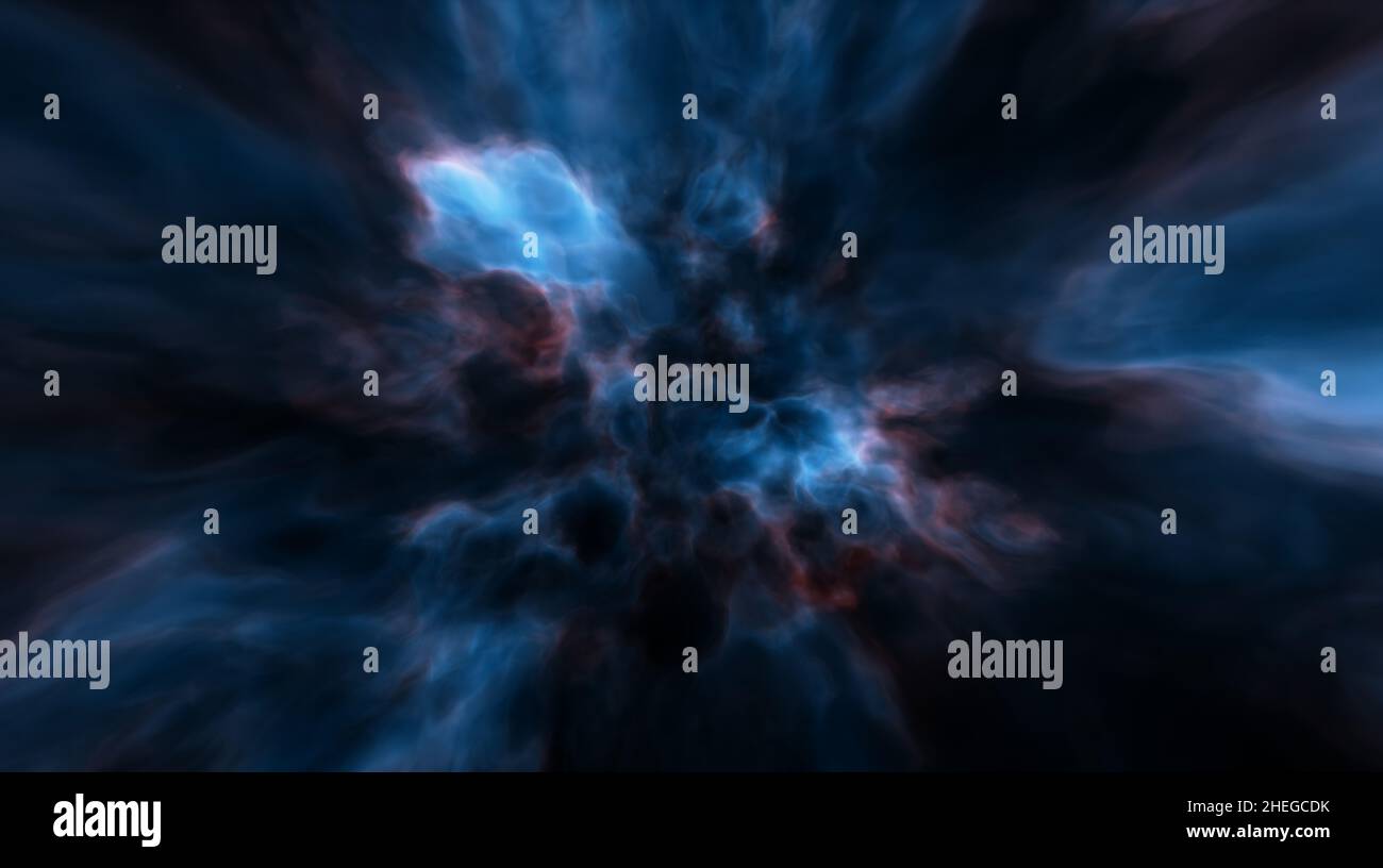 Planetary nebula in space. Cloud of ionized gas, collapse of star ...