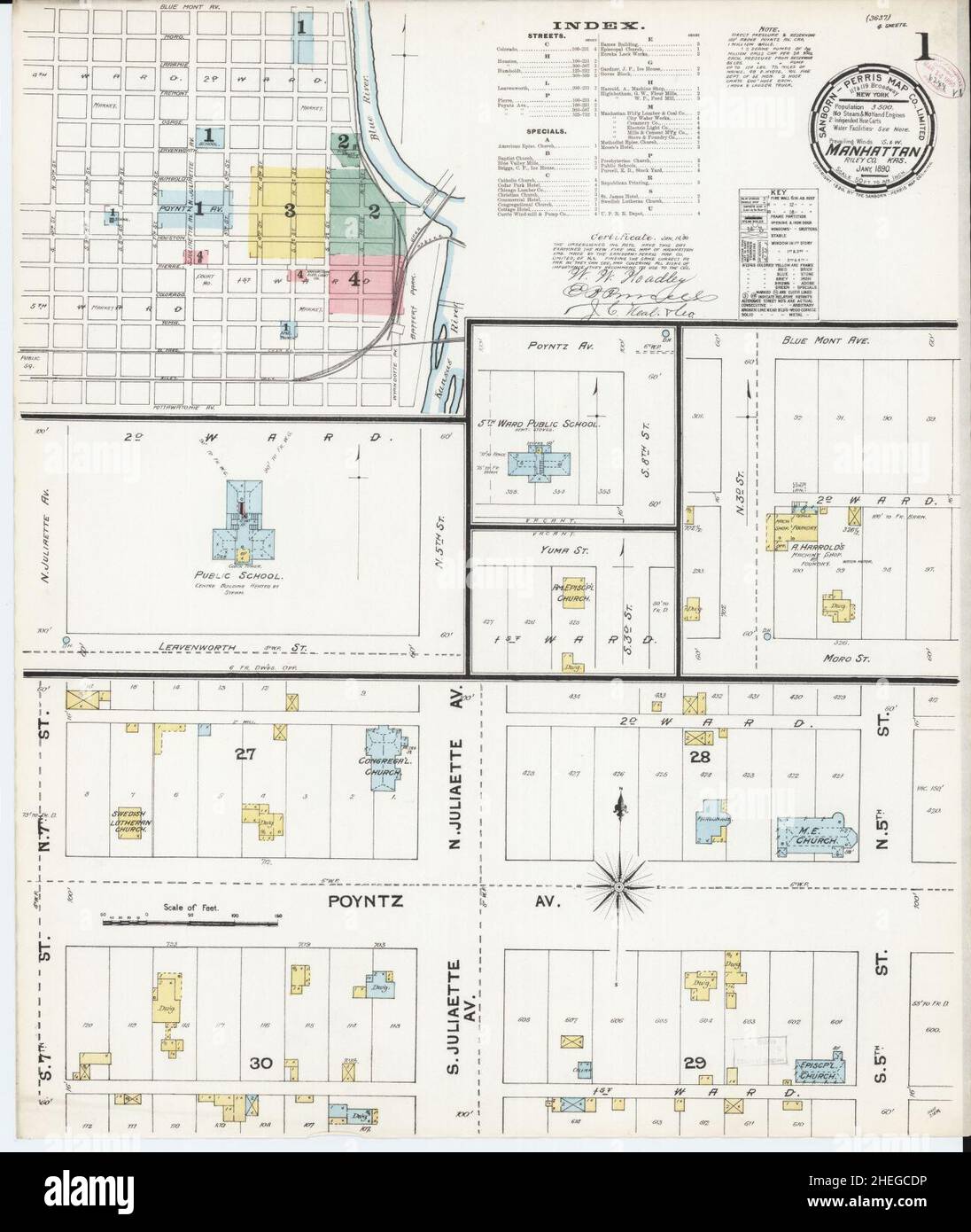 Map of manhattan kansas hi-res stock photography and images - Alamy