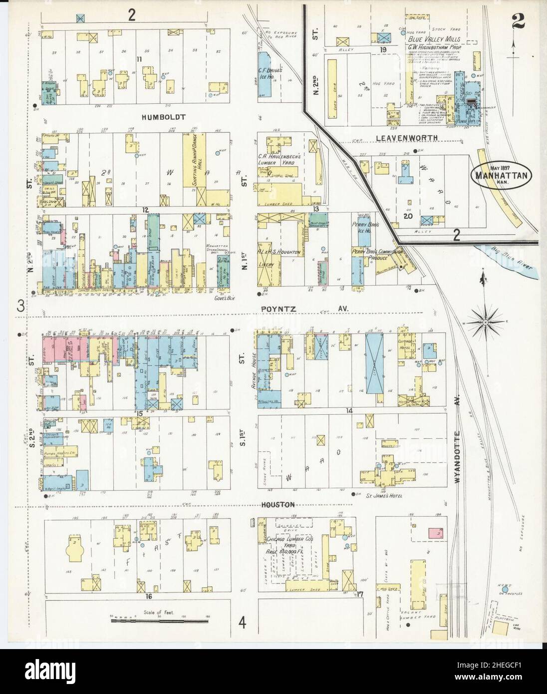 Map of manhattan kansas hi-res stock photography and images - Alamy