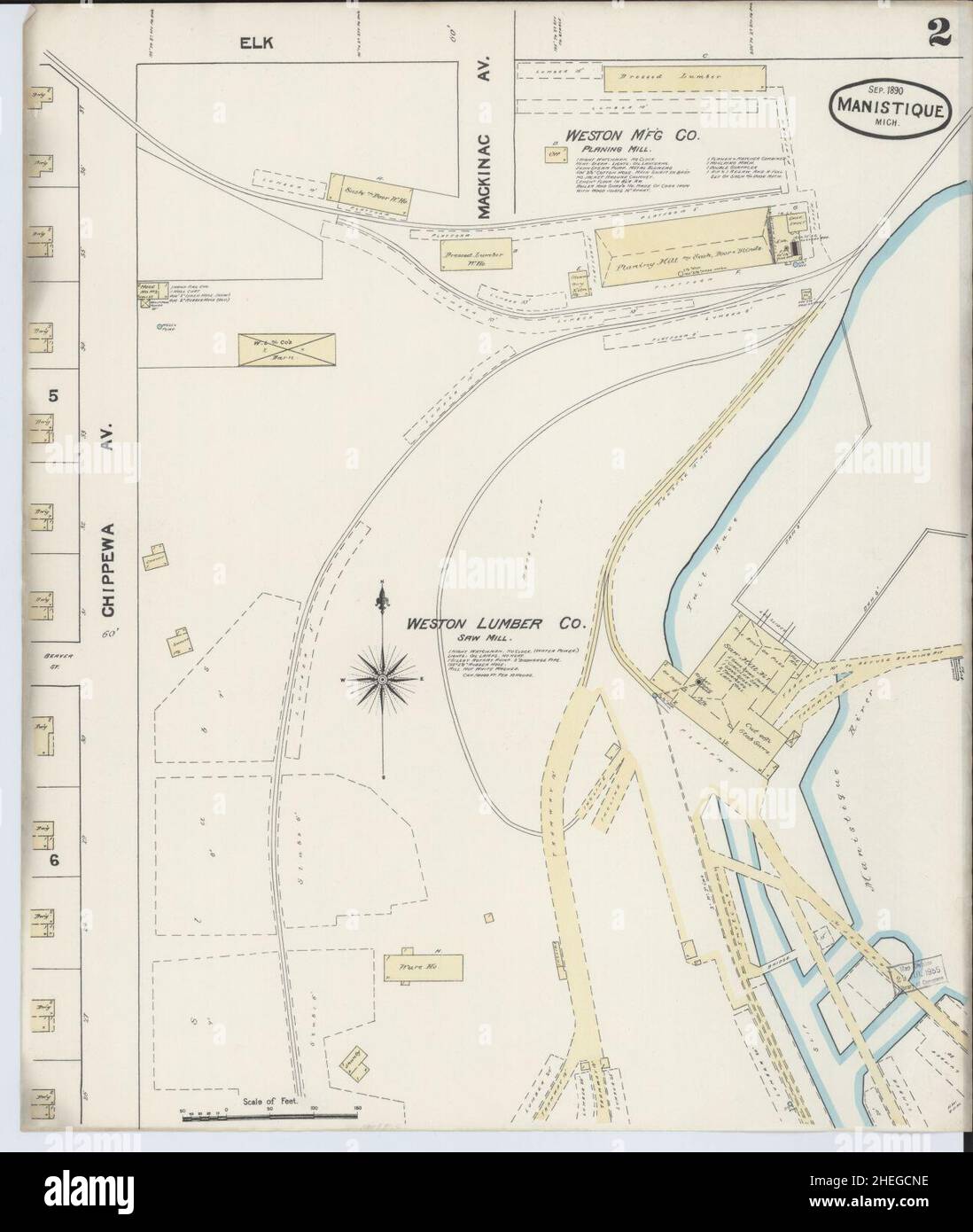 Manistique michigan map hi-res stock photography and images - Alamy